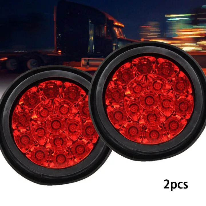 LED Round LED Tail Light For Truck Round Red Tail Light Turn Signal 16 ...