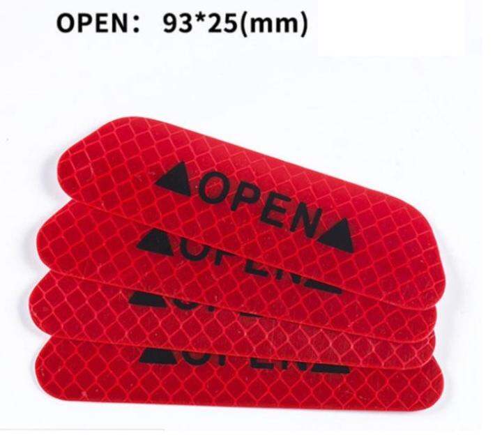 4pcs Car Door Open Sticker Reflective Tape Safety Warning Decal Door ...