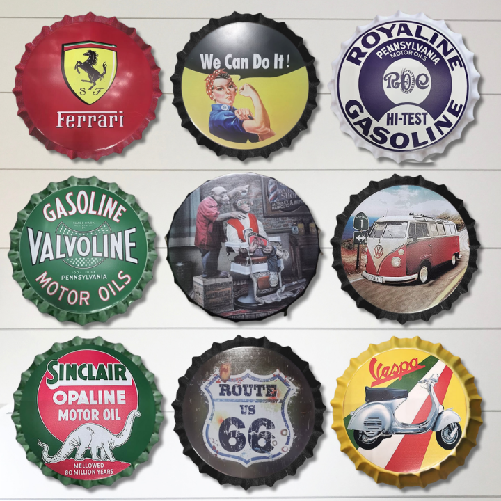 Decors and Beyond Man Cave Garage Rustic Vintage Tin Beer Bottle Cap ...