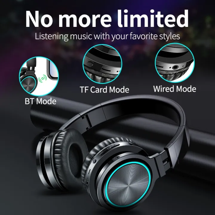 Picun B12 Wireless Bluetooth Headphones Over Ear With LED Light And Mic ...