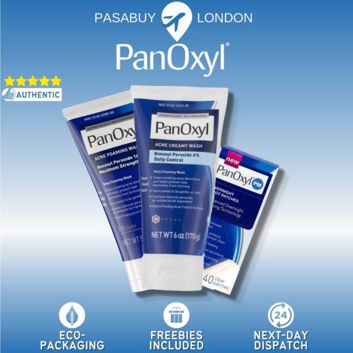 🇺🇸 PanOxyl Foaming 10 Creamy 4 Acne Wash Benzoyl Peroxide Patches ...