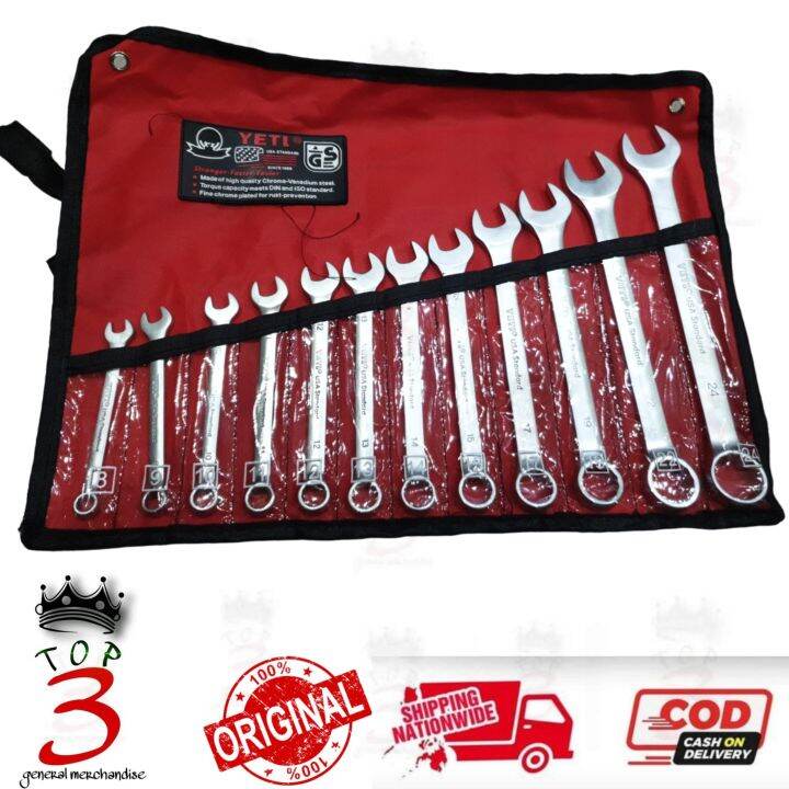 YETI 12pcs Combination Wrench Set (8-24mm) | Lazada PH