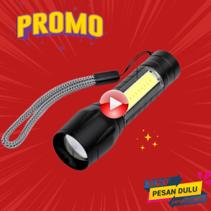 Senter Police Mini Zoom Cas Charge 3 Fungsi Senter USB Swat LED Mini Rechargeable Zoom Police ...