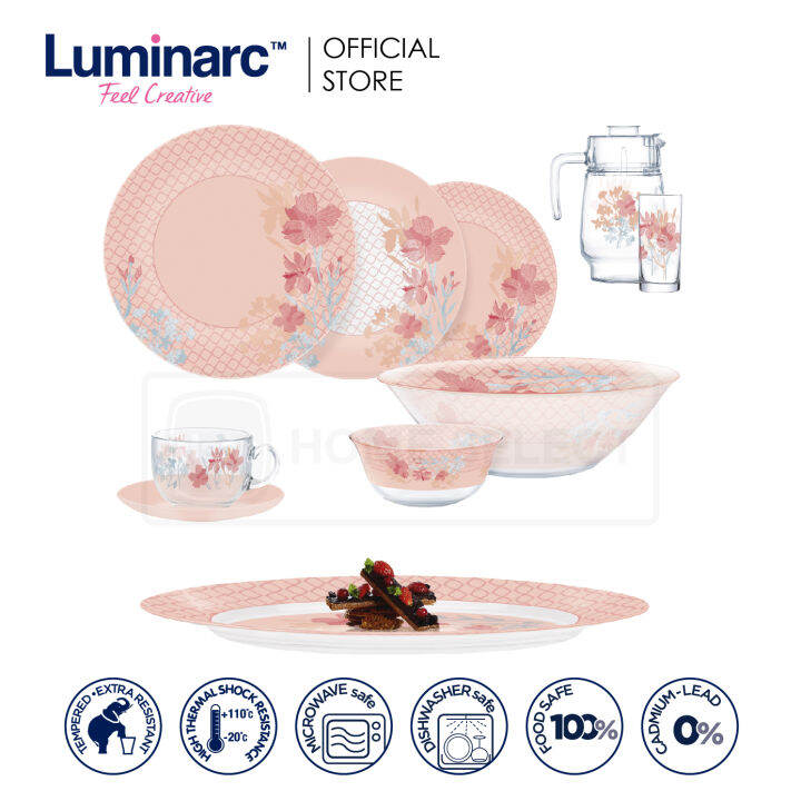 LUMINARC SPRING LOOM 46PC DINNER SET / Q1228 | Lazada