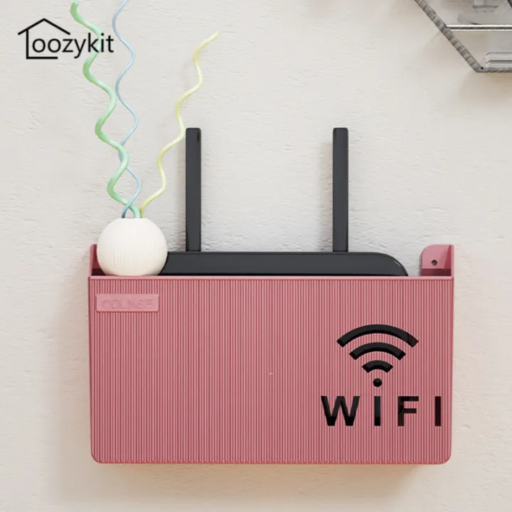Loozykit Wireless Wifi Router Storage Box Wall-Mounted Cable Power ...