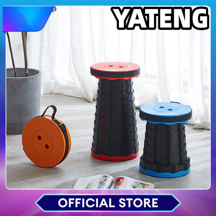 YATENG Portable Retractable Folding Stool Adjustable Plastic Collapsible Telescoping Stool Seat ...