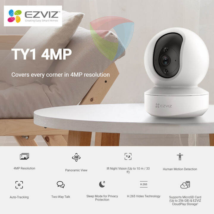 EZVIZ TY1 4MP WIRELESS CAMERA setara C6N 4MP | Lazada Indonesia
