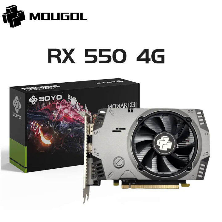 MOUGOL Graphics Card AMD GPU Radeon RX 550 4G GDDR5 128Bit 14nm Desktop Computer Components ...