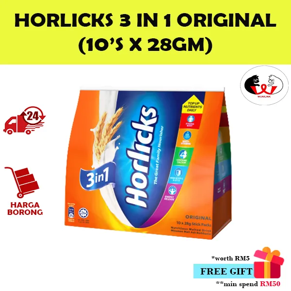 Horlicks 3 in 1 Sachet Pack Original Powdered Malt Drink [10's x 28GM ...