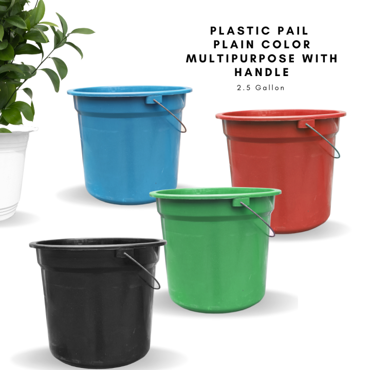 Multipurpose With Handle 2.5 Gallon Plastic Pail Plain Color | Lazada PH