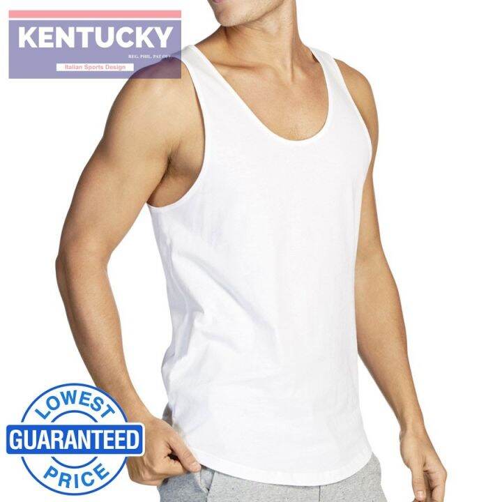 Kentucky Plain White Cotton Sando Tank for Adult Men | Lazada PH
