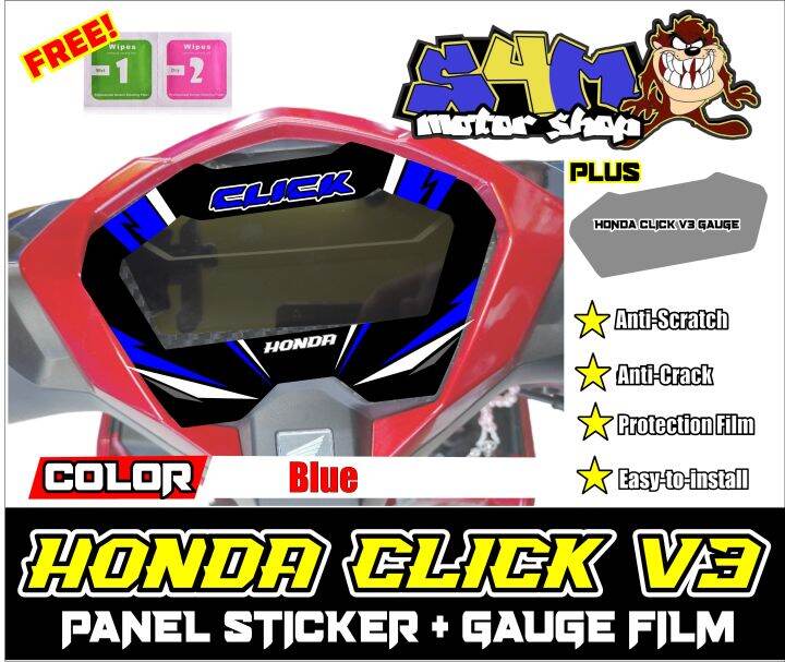 HONDA CLICK V3 Panel Stickers Decals with Smoked Gauge Film Protection ...