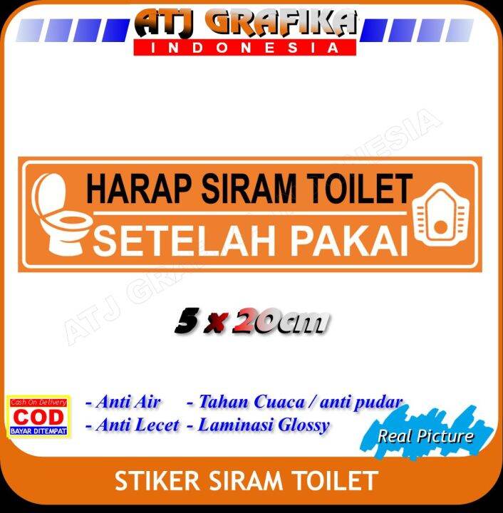 Stiker Harap Siram Toilet sticker label kamar mandi rumah toko kantor ...