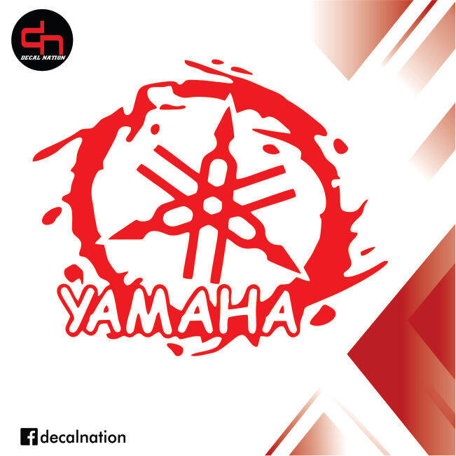 Yamaha Sticker Logo Color Red Cut Out Vinyl Sticker 6" × 5" inches ...