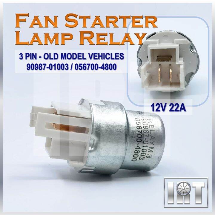 3 Pin Relay 12V 22A Fan Starter Lamp Light Old Vehicle Toyota Kereta ...
