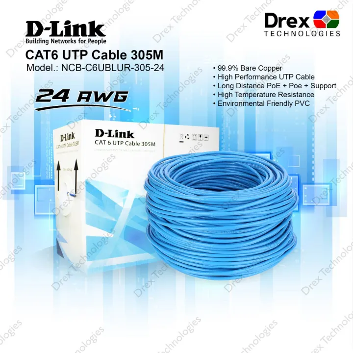 305M D-Link Cat6 24AWG UTP Cable Pure Copper | Lazada PH