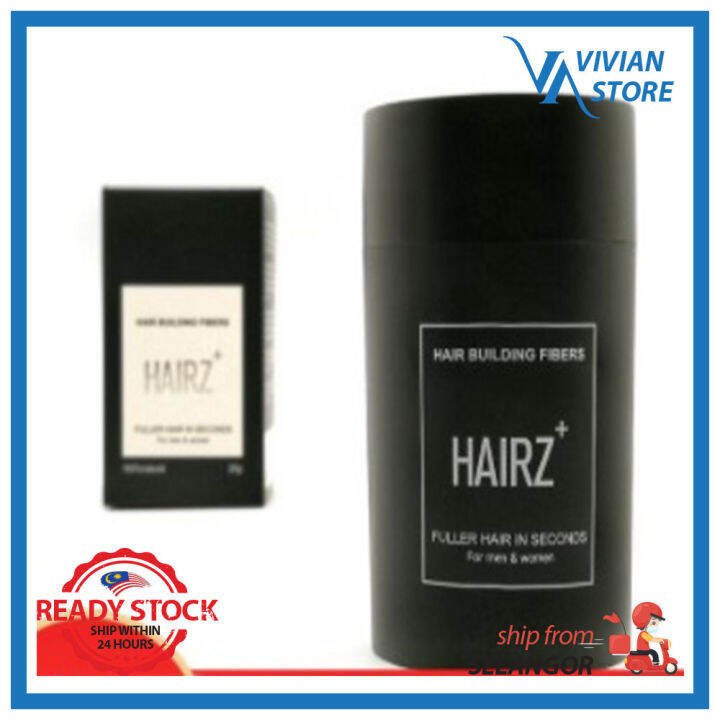 1 HAIRZ Hair Building Fibers 100% Natural Black or Dark Brown Color 25g ...