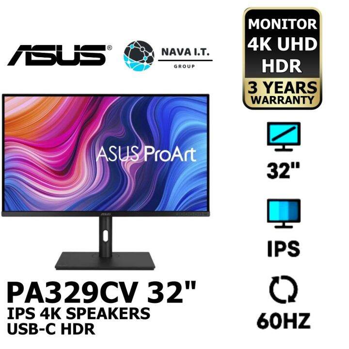 ASUS PA329CV 32" MONITOR PROART IPS 4K SPEAKERS USB-C HDR รับประกัน ...
