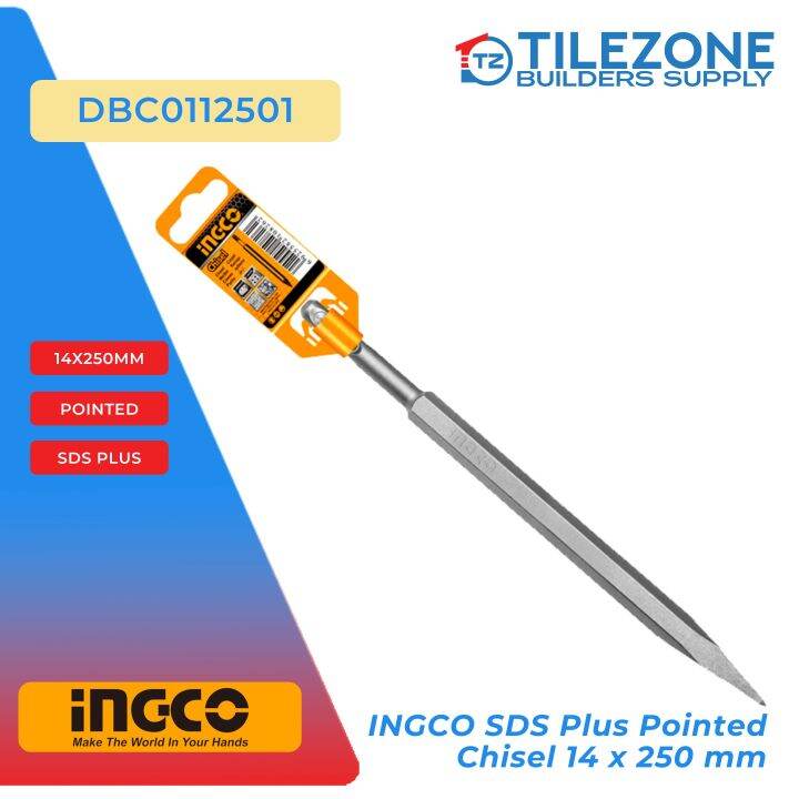 INGCO SDS Plus Pointed Chisel 14X250mm - DBC0112501 (pangtiktik) | Lazada PH