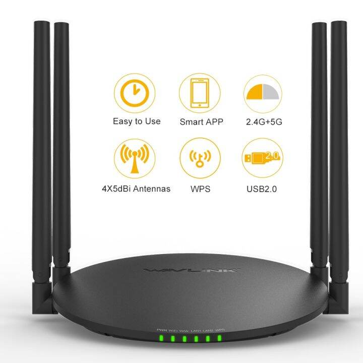 Wavlink AC2100 MU-MIMO Dual-band Smart Wi-Fi Router with Touchlink ...