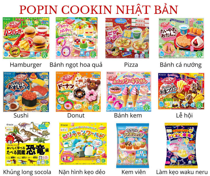[Tổng hợp] Popin Cookin Đồ chơi nấu ăn Nhật Bản Kraice - Kem ốc quế, làm kẹo dẻo, kem viên ...