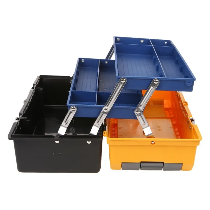 Portable 17 quot; Large Plastic Tool Box 3 Layer Storage Hardware Tool ...