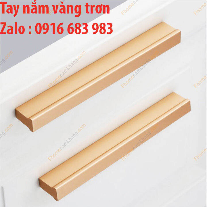Tay nắm cánh tủ vàng trơn dạng thanh nhôm, tay nắm tủ quần áo đẹp ...