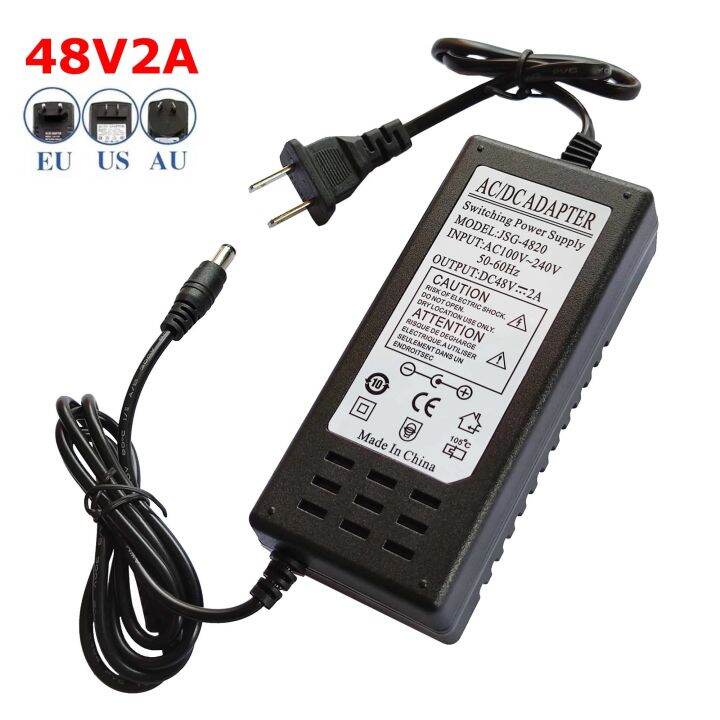 100-240V AC To DC 48V 2A Power Adapter Supply Charger Adapter 5.5mm X 2 ...