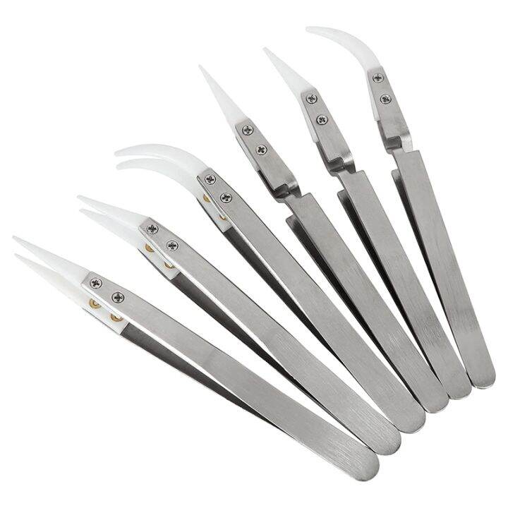 6 Pcs Precision Ceramic Reverse Solder Tweezers, Non-Conductive, Anti ...