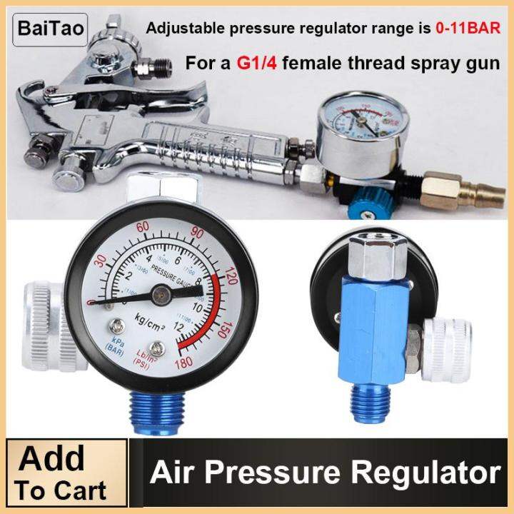 BaiTao Air Pressure Regulator for Pneumatic Spray tool Gauge Aluminium ...