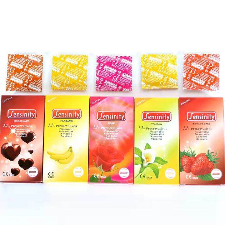 Sensinity Thin Lubricated Flavored Natural Rubber Latex Condom 10PCS ...