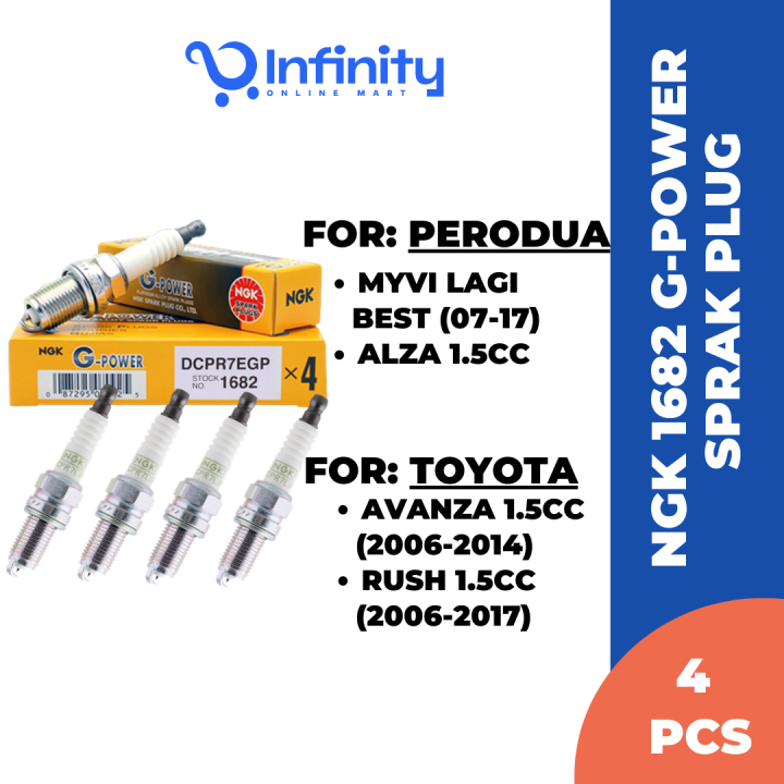 NGK 1682 G-Power Platinum Alloy Spark Plugs For Myvi / Alza / Avanza ...