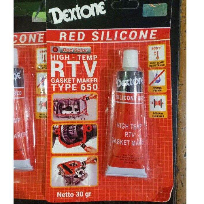 Dextone Silicone Red 30gr / Lem Gasket / Sealant Lem Silicone Merah (Hi ...