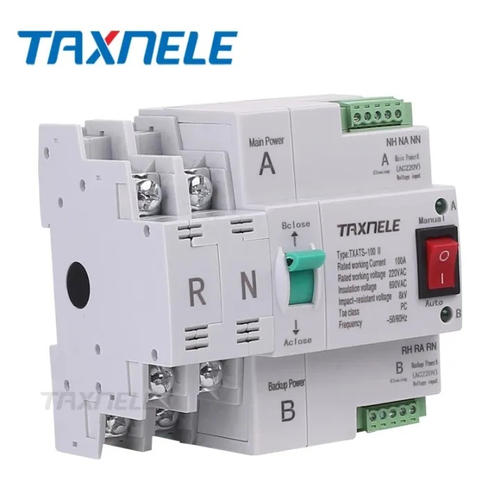 ATS Dual-Power Automatic Transfer Switch 2P 4P 100A Circuit Breaker MCB ...