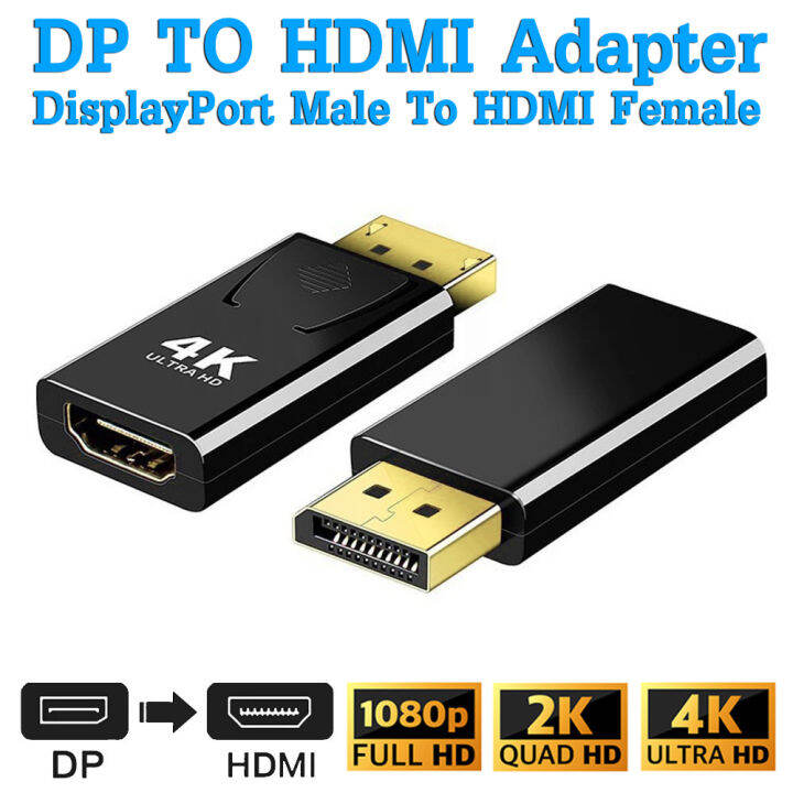 DP to HDMI Adapter Displayport Male To HDMI Female Convert 1080P 2K 4K ...