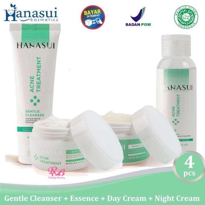 HANASUI ACNE Treatment Paket Ekonomis 4 pcs ( Gentle Cleanser 60 g ...