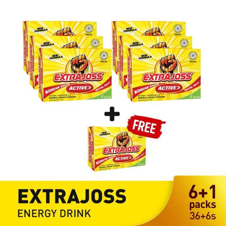 Extra Joss Energy Drink 6 Packs (36 Sachets) + FREE 1 Pack (6 sachets ...