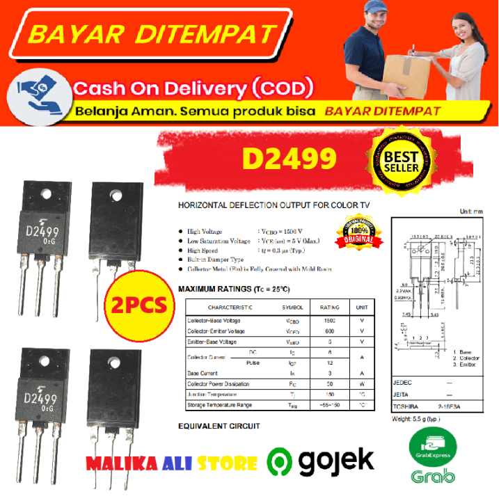Transistor D2499 -2 PCS Polarity NPN ORIGINAL | Lazada Indonesia