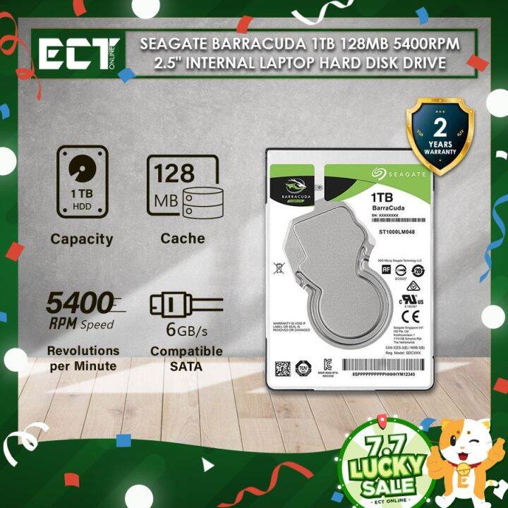 Seagate Barracuda 1TB 128MB 5400RPM 2.5" Internal Laptop Hard Disk Drive - ST1000LM048 | Lazada