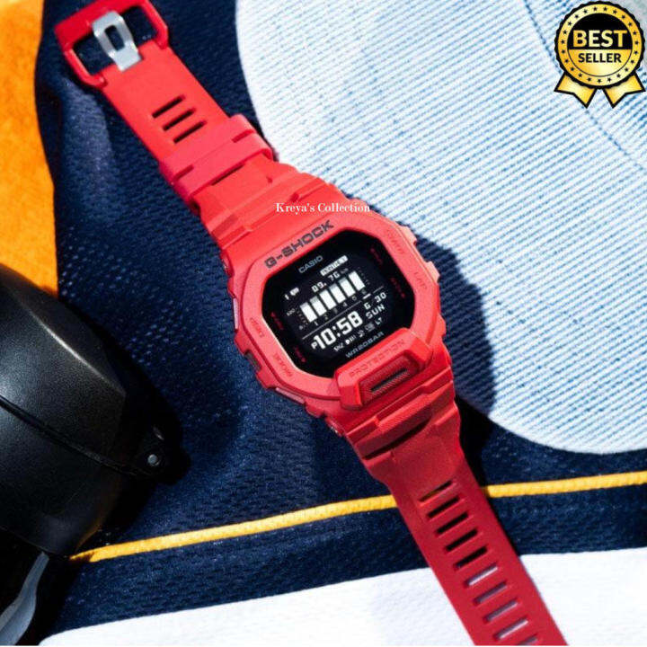 Casio New GBD-200 Digital Red Black Resin Band Waterproof Sports Watch ...