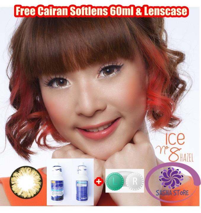 SS Paket Softlens X2 Ice Nude N8 + Free Lenscase & Cairan Softlens 60ml ...