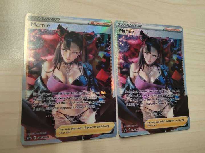 Pokemon Game Cards Marnie Trainer Ptcg DIY Cards Sr Promo Supporter No.6 Sr Comic Character Toys ...