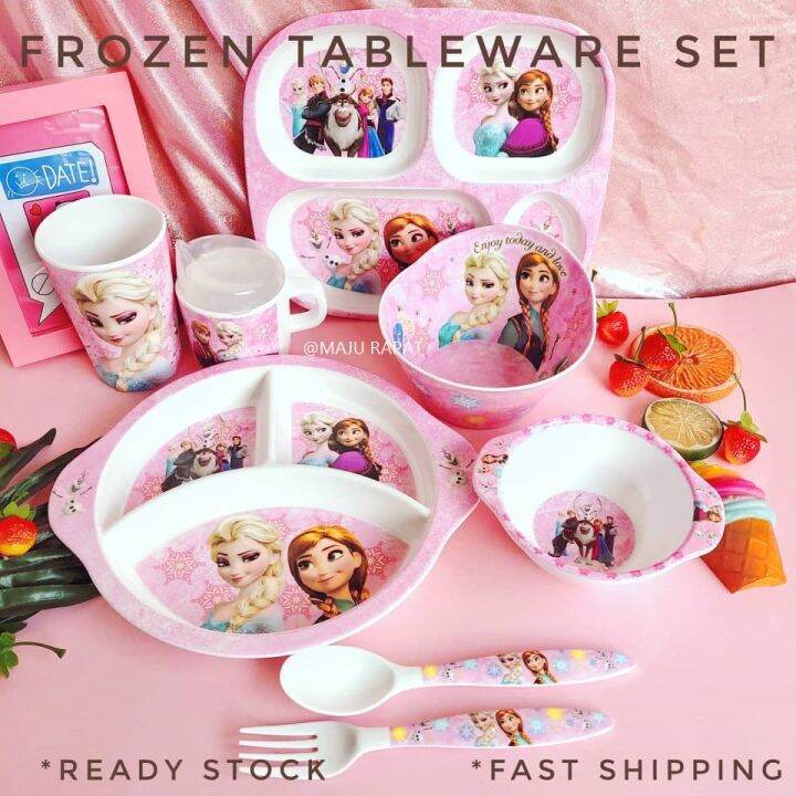 Ready Stock 🇲🇾8 in 1 Frozen Elsa Anna Cartoon Children Tableware Bowl ...