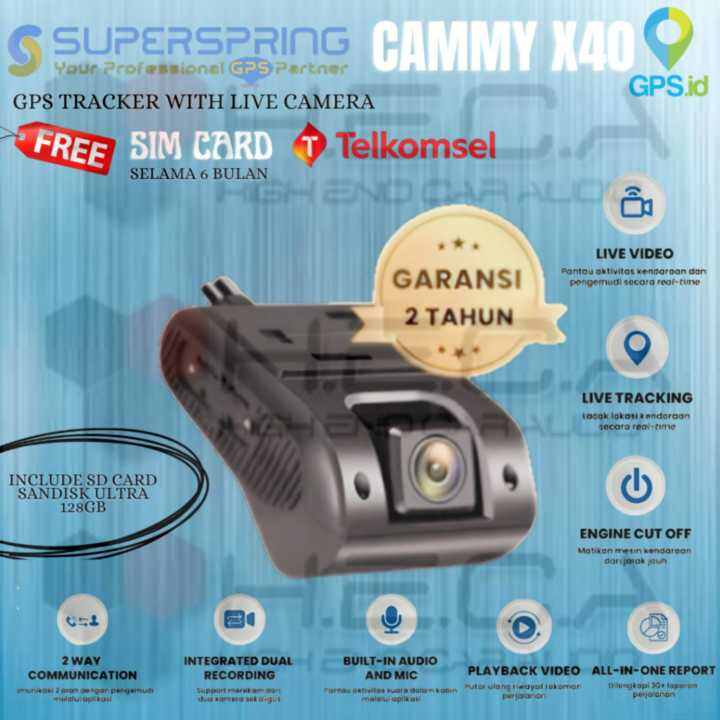 Superspring Cammy X40 GPS Tracker With Live Camera Mobil CCTV Dash Cam ...
