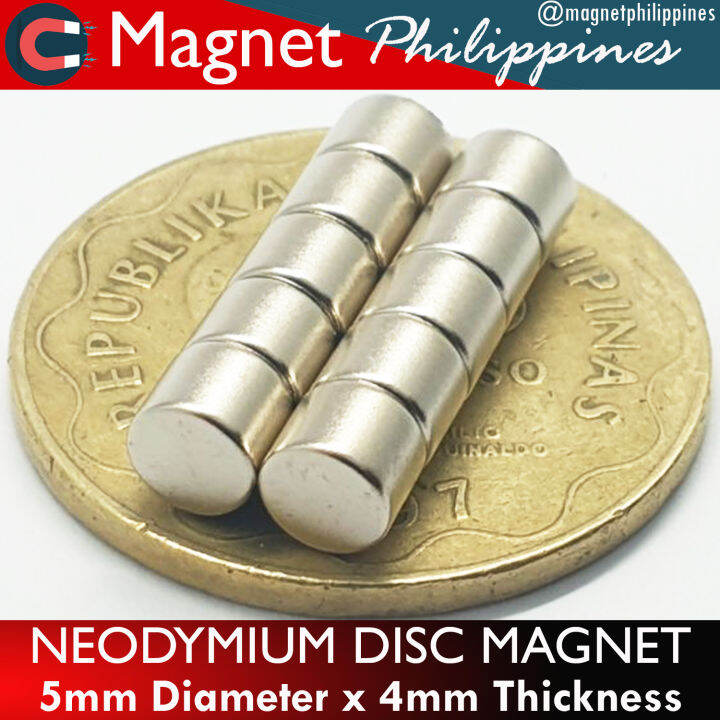 10 PIECES SET Neodymium Magnet 5mm Diameter x 4mm Thick Super Strong ...