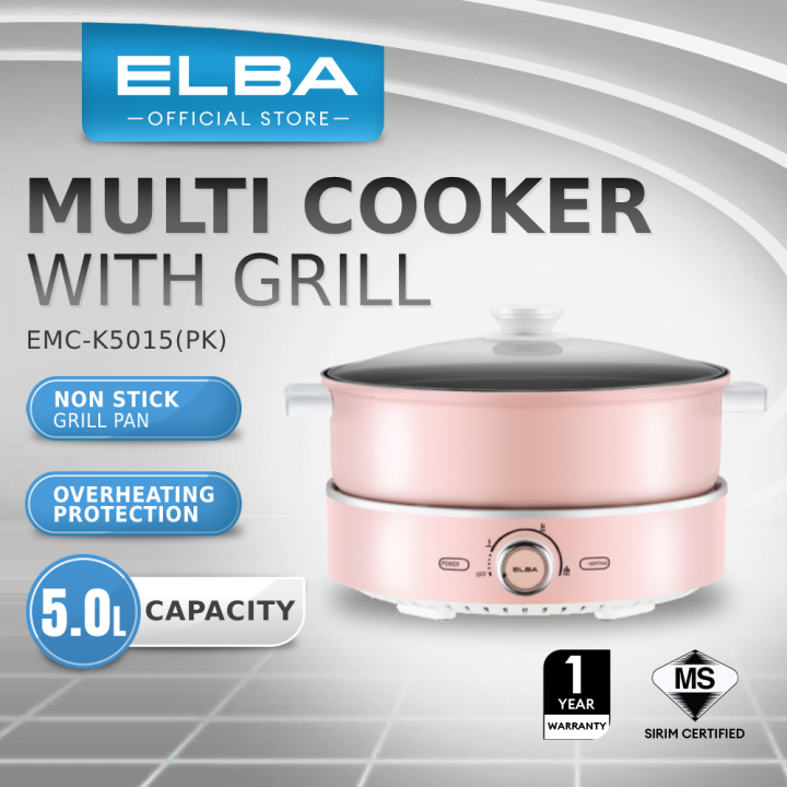 [Online Exclusive] ELBA Multi Cooker with Grill EMC-K5015(PK ...