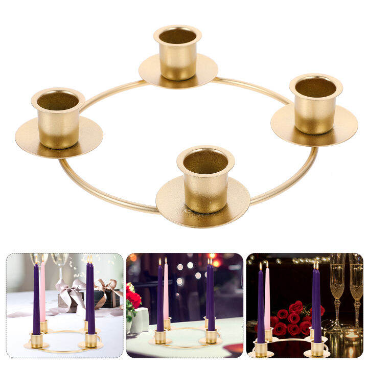 Kokemall Advent Candle Wreath Iron Candle Holder Ring Shaped Candle ...