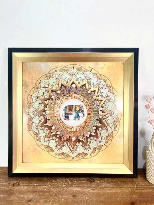 Decorative Elephant Mantra Mandala Metal Frame - Home Décor, Collection ...