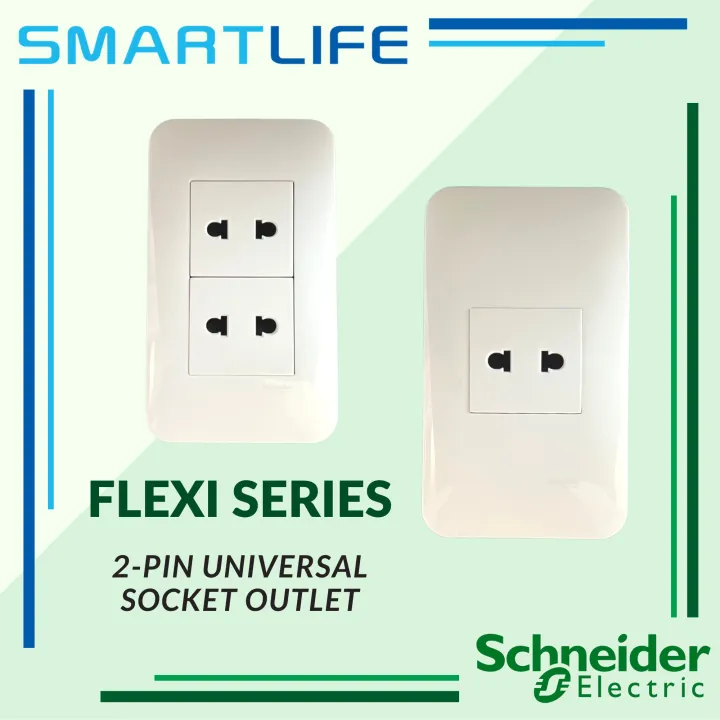 Schneider Flexi Simplex (1 Gang) / Duplex (2 Gang) 2-Pin Universal ...