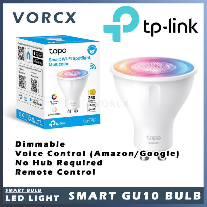 TP-Link Tapo Smart LED GU10 Bulb Remote Control Group Control Dimmable ...